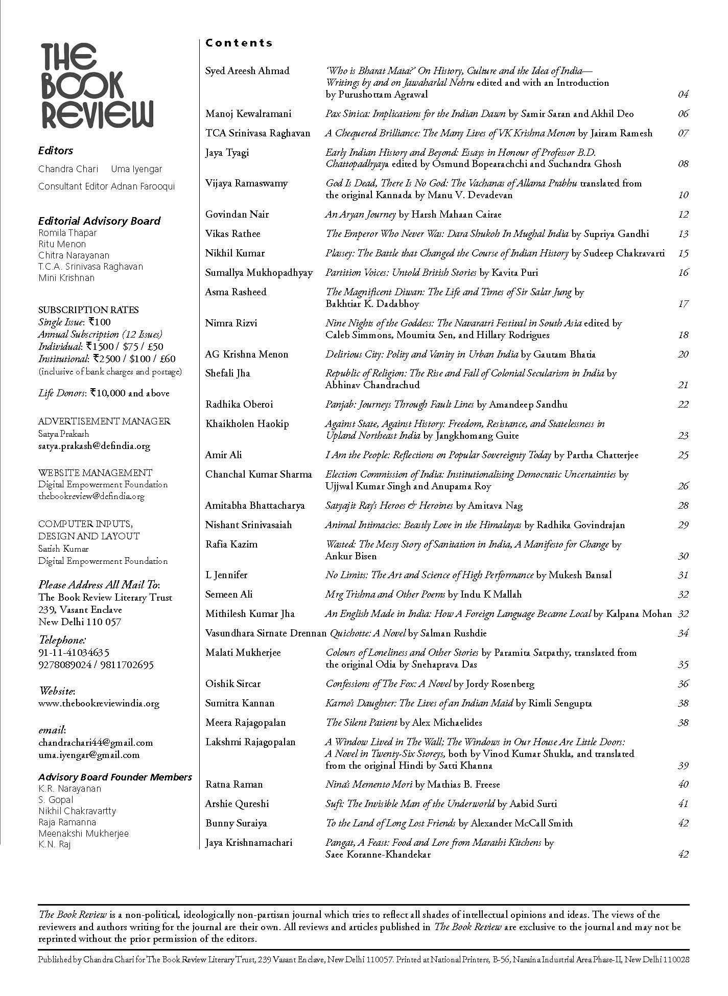 Table Of Contents In A Book